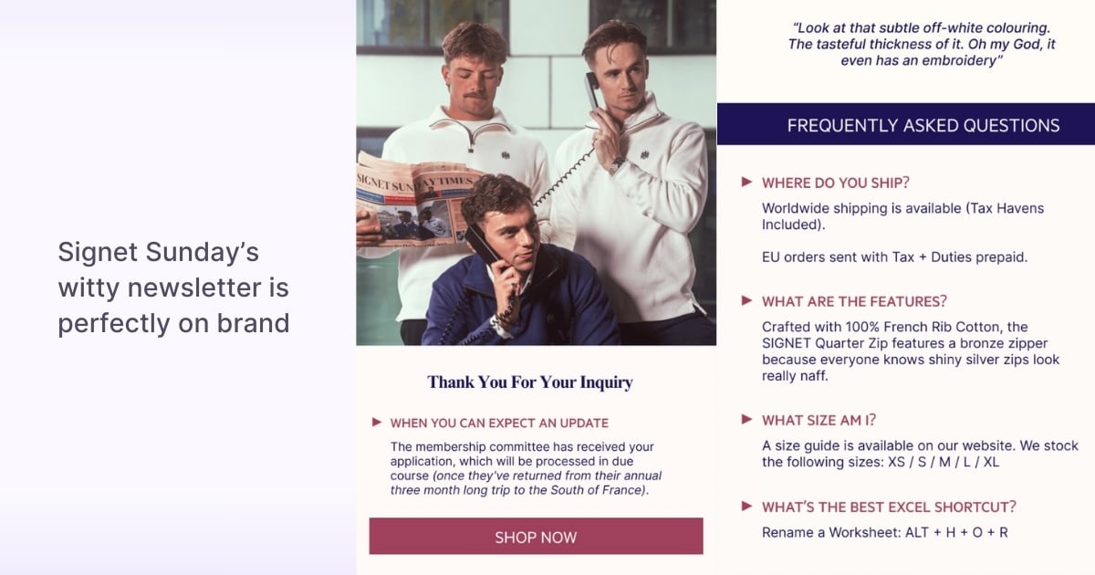 Signet Sunday: How the Viral 'Finance Bro' Launched a £100,000 Fashion ...